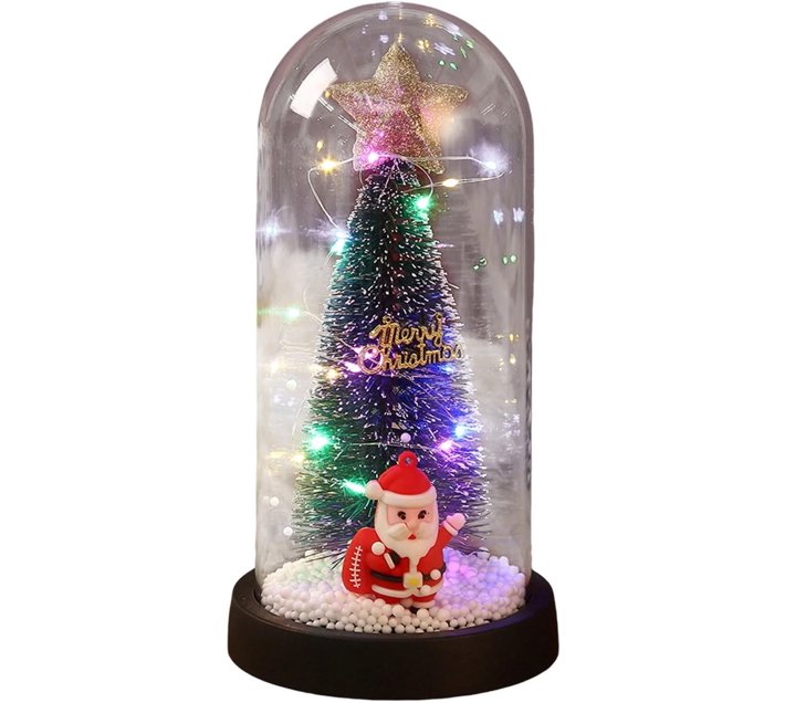 Christmas Tree With Lights In Glass Dome Cedar 5 cm Artificial ...