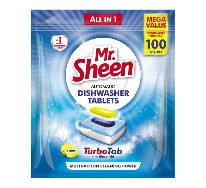 Buy Mr Sheen Automatic Dishwasher Lemon TurboTab 100 Tablets in Bulk ...