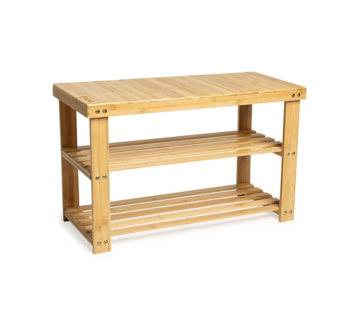 3 Tier Bamboo Shoe Bench Storage Shelf | Makro