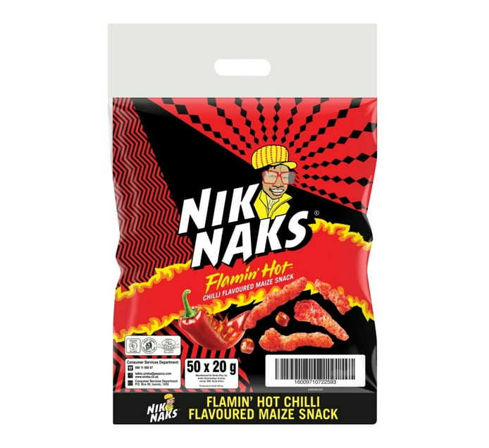 Simba Niknaks Maize Snacks Balers Flaming Hot (20g X 50) | Makro