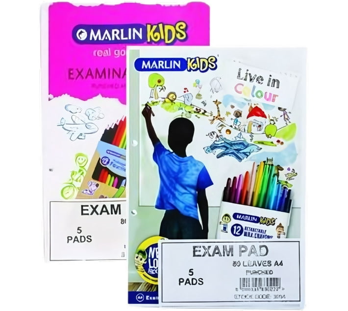 Buy AZ Décor Book Exam-Pad 80-Sheets Punched Examination Pad (Set of 5 ...