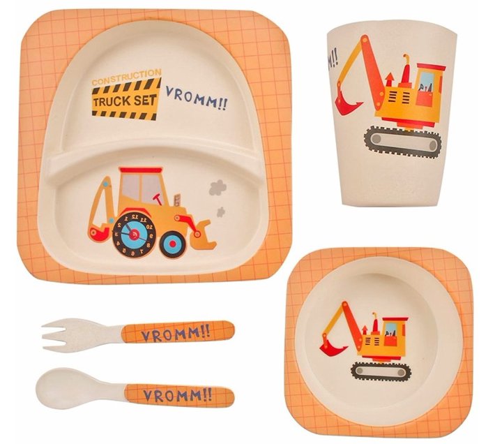 HomewareOnline Fiber Dinner Set for Kids - - Bamboo (Multicolour) | Makro