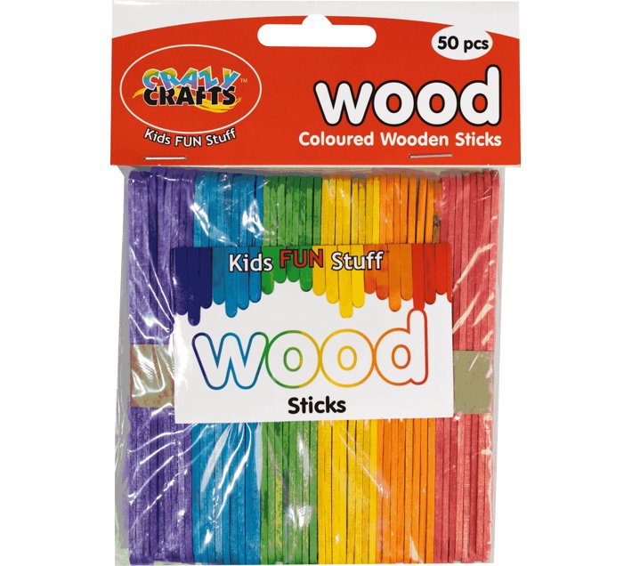 Crazy Crafts Wooden Sticks - Coloured Do-it-yourself Kits Art and Craft ...