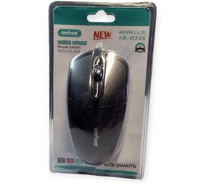 Aerbes Aerbes AB-D326 Wired USB Mouse Wireless (USB 2.0, Black) | Makro