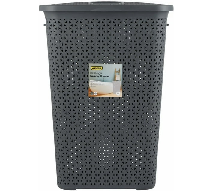 ADDIS 60 L BLACK Laundry Basket (Plastic) | Makro