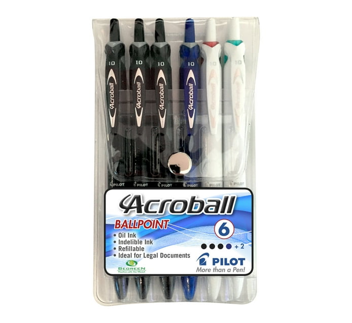 Pilot Acroball Medium Ballpoint Pen (6 Pack) | Makro
