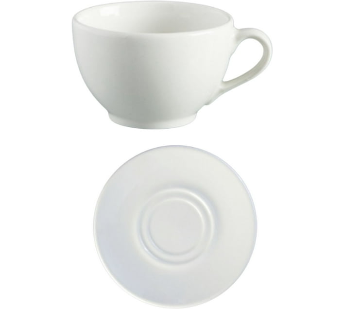 Continental China Blanco Pack of 12 Porcelain (White, Cup and Saucer ...