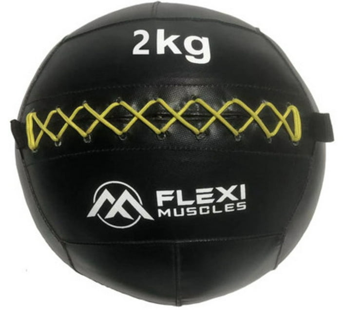 Buy Flexi Muscles 2 kg Leather wall ball/ medicine ball for full body ...