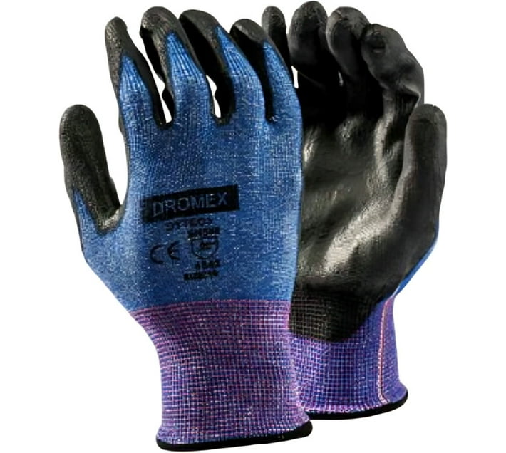 DROMEX Dytec PU Coated Gloves Synthetic Safety Gloves (Pack of 3) | Makro