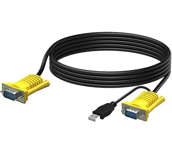 PressPlay Tech 1.5 m 2 in 1 VGA KVM USB Keyboard-Mouse Cable ...