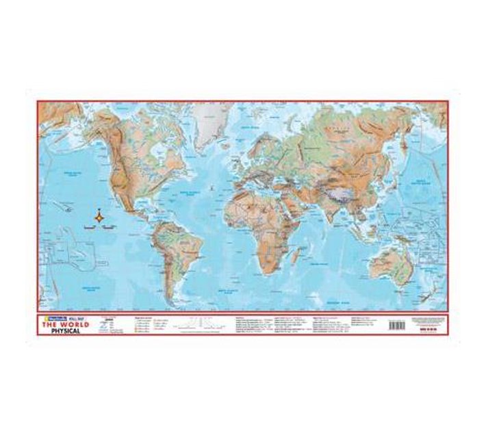 World Physical Educational Wall Map by Map Studio | Makro