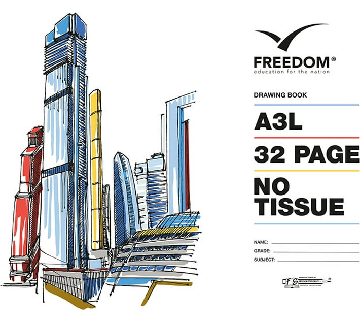 Freedom 32 Pages A3L Drawing Books - No Tissue A3 Writing Pad Unruled ...