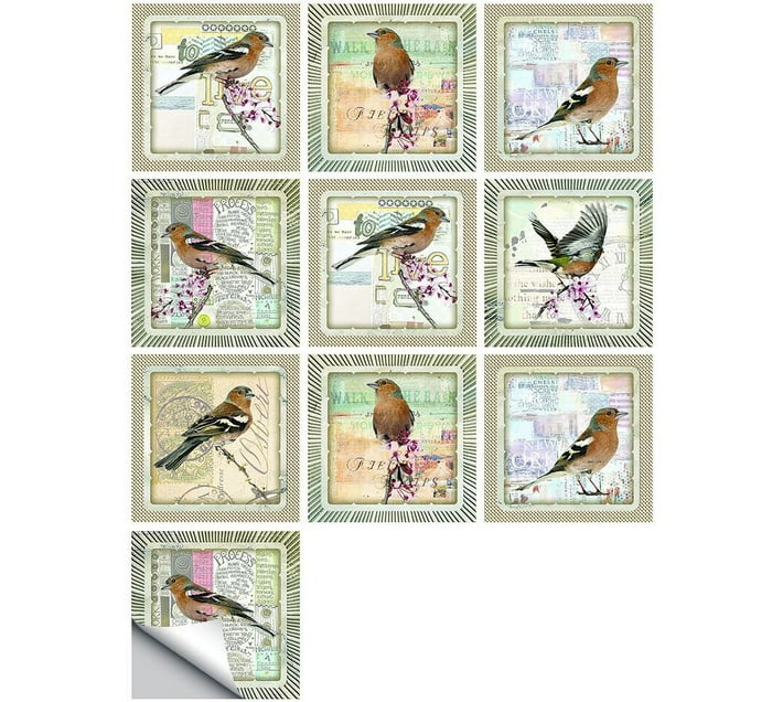 The Good Sport Home Decor Wall Tile Sticker Set of 10 - Green - 20 L x ...