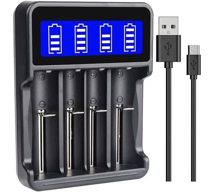 Lasa Multiport Camera Charger with Detachable Cable (Black) | Makro