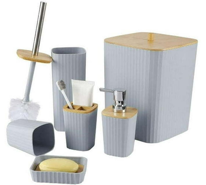 AD Stores 6-Piece Bathroom Accessories Set Garden Bloom Rim Block (6 x ...