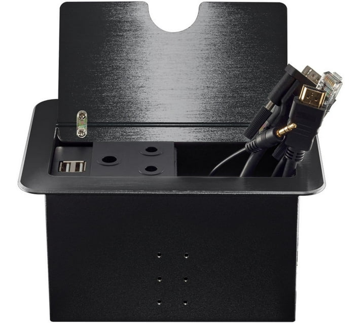 Lucktech NET-DMS-668/B Multi-Port Sunken Desktop Cubby Power Plug ...