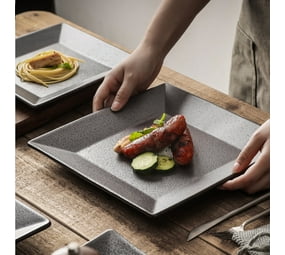 Generic 10.5" Ceramic Square Serving Dinner Plates Dinner Plate () | Makro
