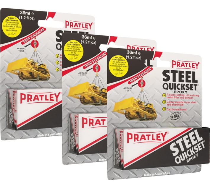 Pratley Steel Quickset 3pk Epoxy Adhesive (36 ml) | Makro