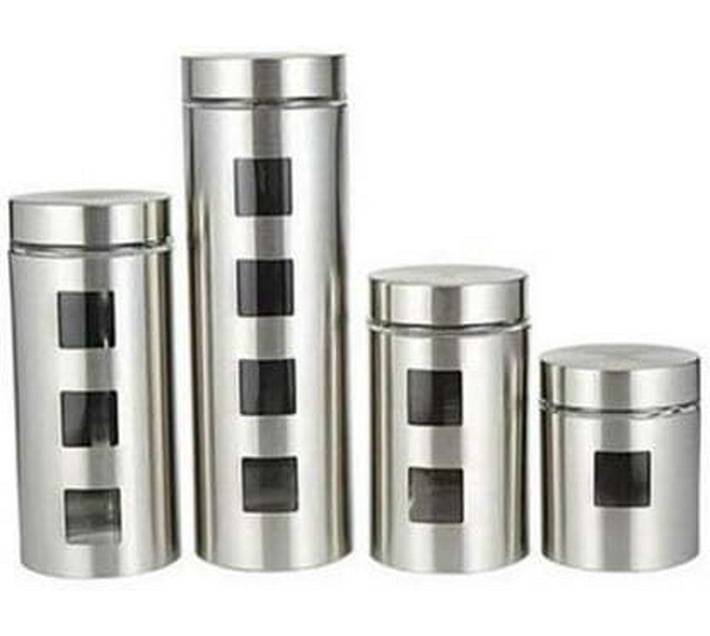 Generic Stainless Steel Utility Container - 500 ml (Pack of 4, Silver ...