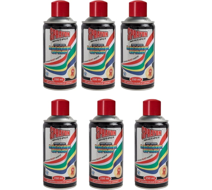 Sprayon Post Office Red Gloss Flammable Spray Paints (250 ml, Pack of 6 ...