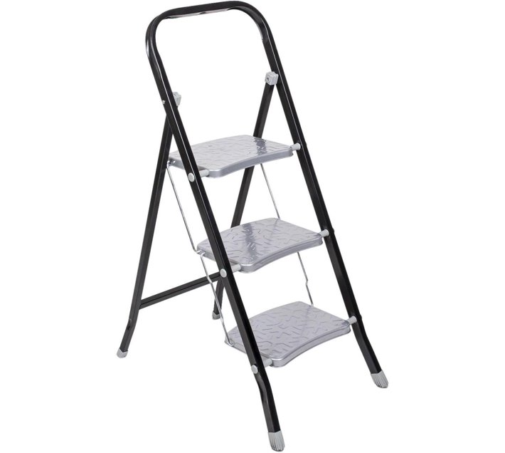 PERILLA CLASS-3 STEPS GREY Steel Ladder (With Platform) | Makro