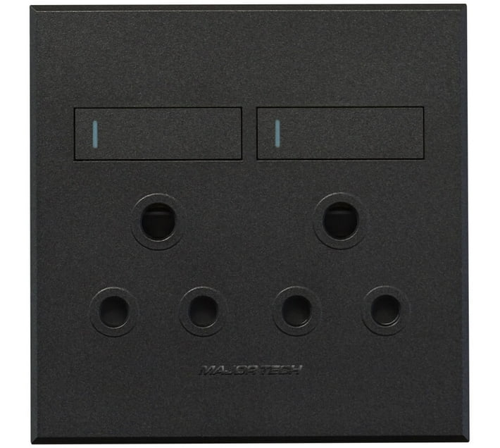 Major Tech Double RSA Socket Graphite-3V22GG 16 A D Socket (Pack of 1 ...