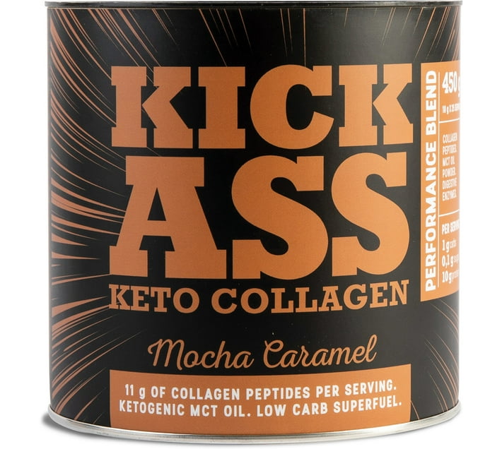 Kick Ass Keto Collagen Mocha Caramel 450g Protein Blends (450 g, Mocha ...