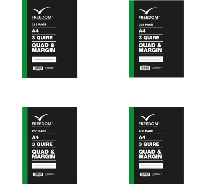 Buy Freedom 3 Quire / 288 Pages Counter Books A4 Notebook Quad and ...