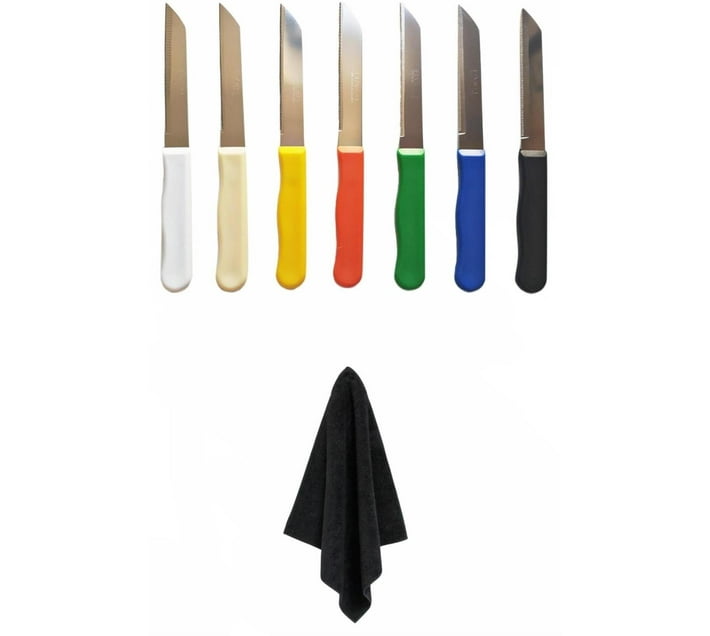 Fixwell Microfiber cloth set Steel Knife Kitchen Tool Set (Pack of 8 ...