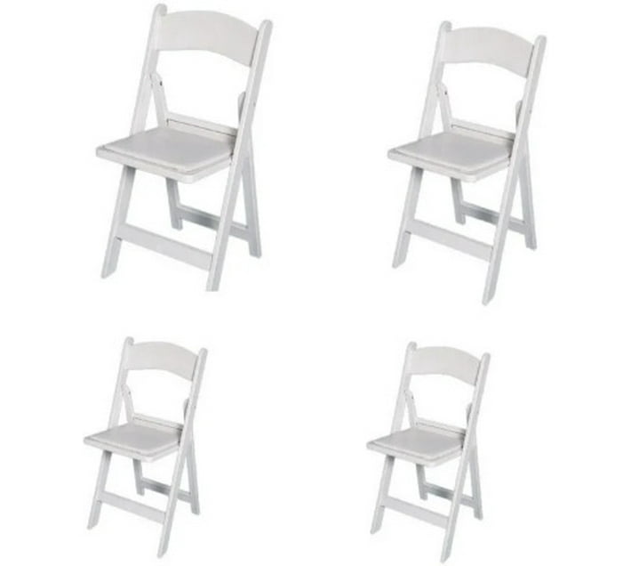 Rafiq White Plastic Folding Chair Plastic Folding Chair (white, 4, Pre ...