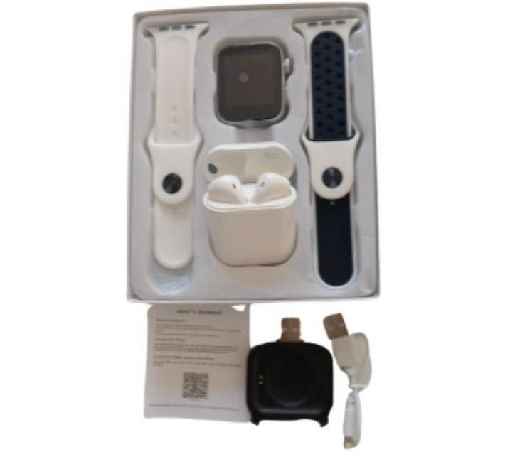 Generic T55 Pro Max Smartwatch (White Black Strap, L) | Makro