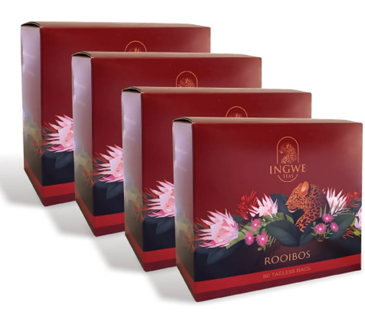 INGWE TEAS ROOIBOS 4 X 80 TAGLESS TEA BAGS Rooibos Tea Box (4 x 320 ...