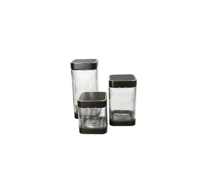 Someone’s in a Makro Clear Square Glass Canisters With Black Lids 3Pcs Mood