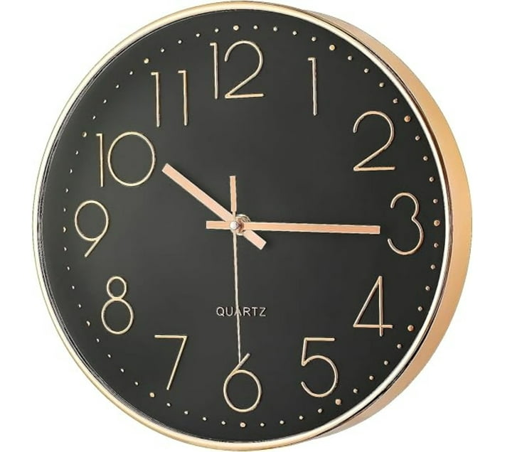 Generic Analog 8 cm X 5 cm Wall Clock (Black, With Glass, Standard) | Makro