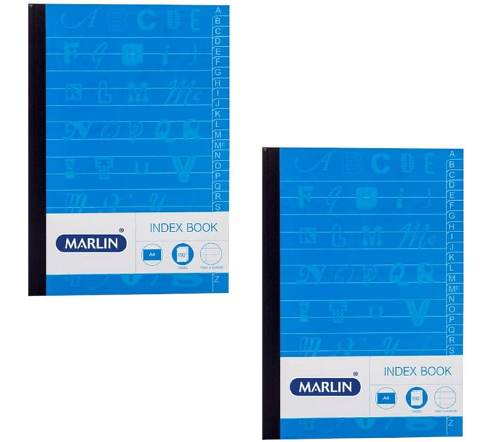 Marlin 2 Quire Counter Books Indexed A4 Memo Book A-Z (Blue) | Makro