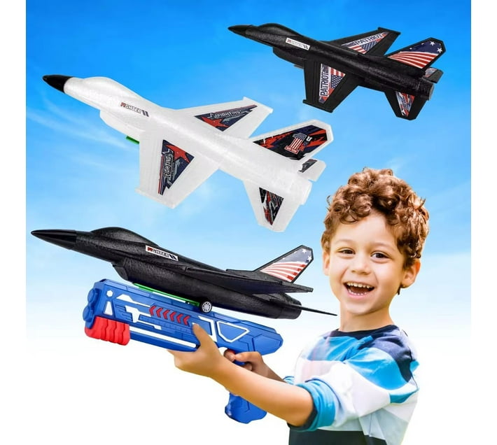 Kids-Up Outdoor Airplane Launcher Toy Jet F-16 Fighting Falcon Catapult ...