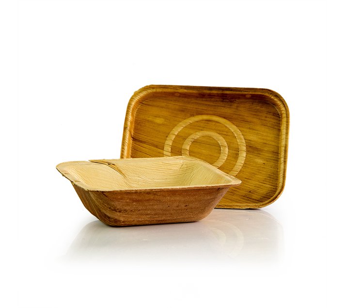 Earthware Eco Friendly Palm Leaf Container With Lid 250ml Rice Plates ...