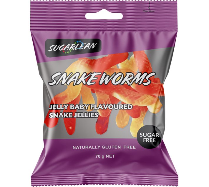 Sugarlean Snake Worms Jellies - 10 Packs of 70g - Sugarlean Box | Makro