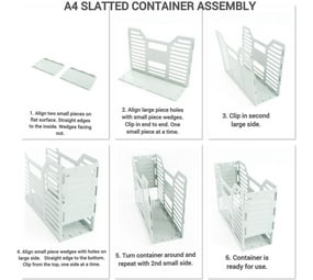 pp Plastic A4 Green Slatted Filing Container box (Set of 15, Green) | Makro