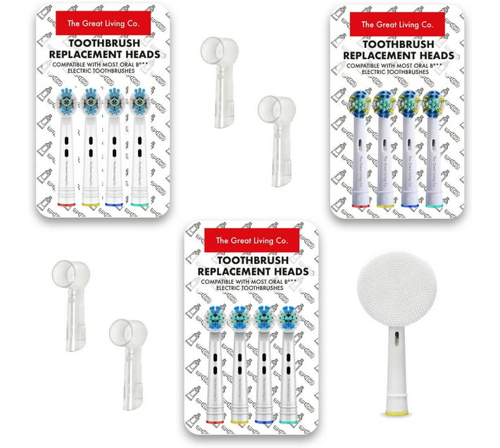 The Great Living Co. Toothbrush Heads Compatible with Oral-b Mixed 12 ...
