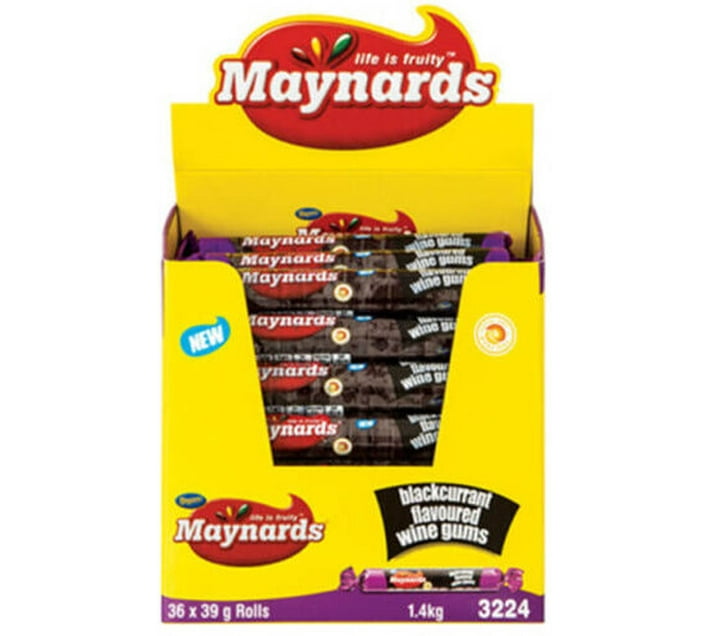 Maynards Maynards Black Wine gum 39G Pack of 36 Carton | Makro