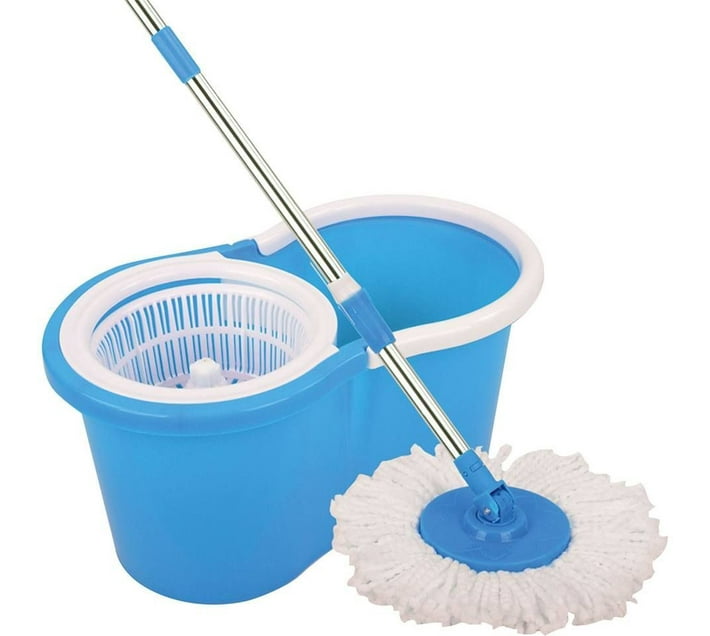 Buy SMTE 360 Degree Rotating Mop With Bucket Mop Head and Rod (Blue) in ...