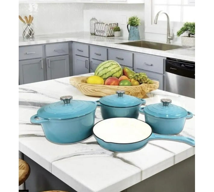 MK HOMO Cast Iron Dutch Oven Cookware Pot Set Cast Iron Cookware Set ...