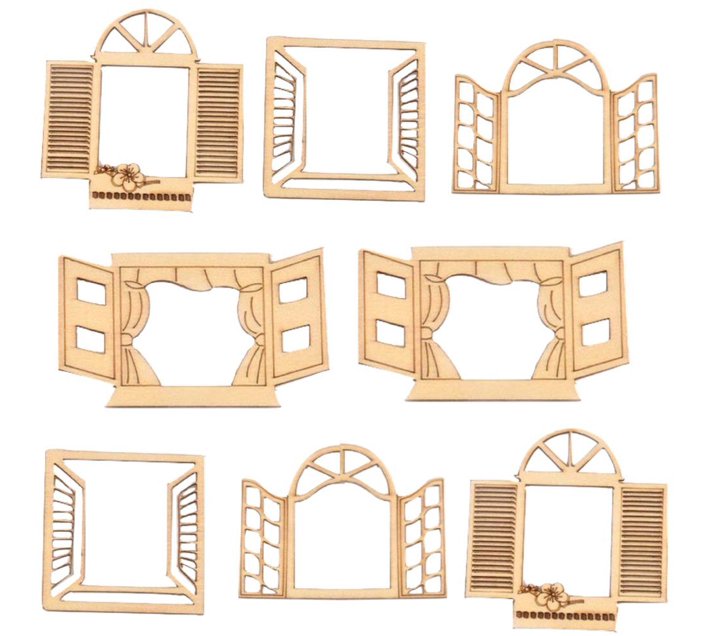 The Good Sport Craft Wooden Window Frame Scrapbooking Embellishments ...