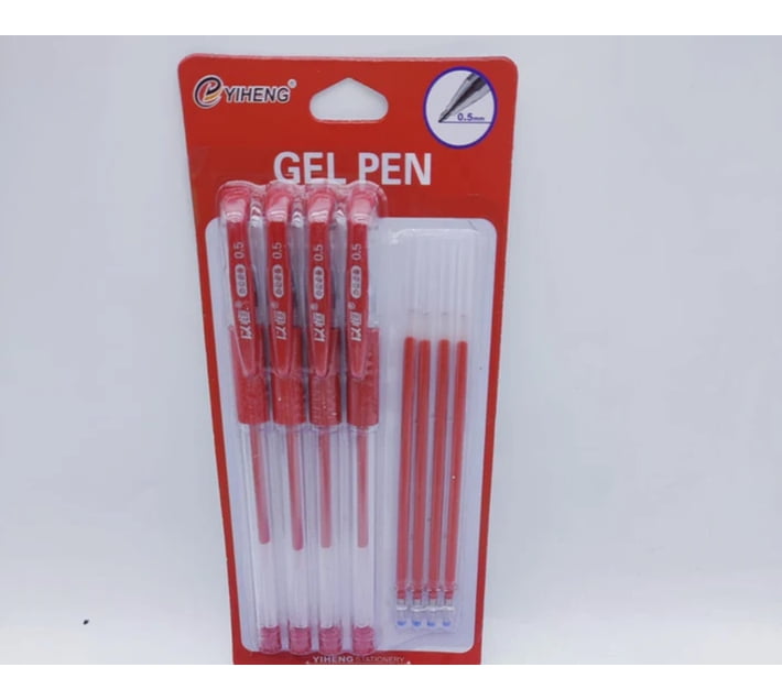 Buy Yiheng NA Gel Pen (Pack of 4, Red) in Bulk | Makro Business