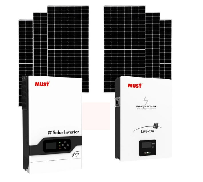 5.2kW Must Inverter| 5.12kWh Must Lithium Battery | 6 x 425W Trina ...