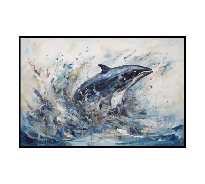 Someone’s in a Makro Canvas Wall Art - Dynamic Strokes Blue White ...