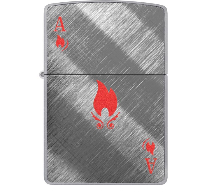 Zippo Ace Design Pocket Lighter (Silver) | Makro