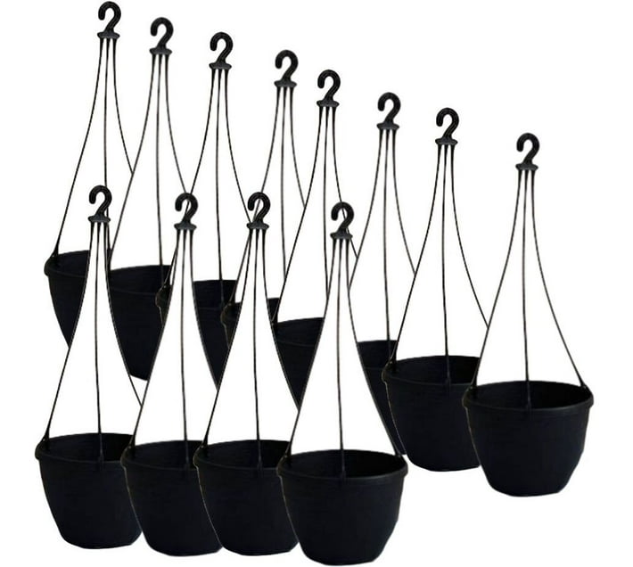 The Good Sport Garden Pot Plant 15cm Hanging Set of 12 - Black Garden ...
