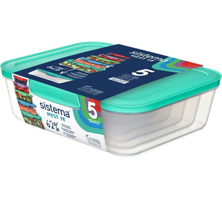 Sistema Plastic Grocery Container - 5.7 l (Pack of 5, Multicolor) | Makro